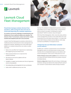 Lexmark Cloud Fleet Management | Lexmark 臺灣